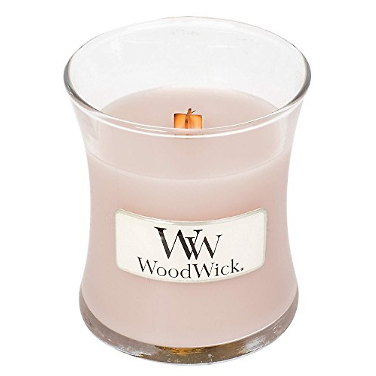 Woodwick Line Basic Candle Mini Vanilla and Sea Salt Wax, Pink, 7 x 7 x 8 cm