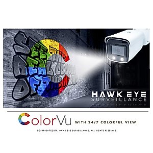 4MP Full Time Color PoE IP Camera - Compatible with Hikvision DS-2CD2T47G2-L 24/7 Color Night View H.265+ Outdoor Bullet Network Security Camera 4mm, English Version, Firmware Upgradable