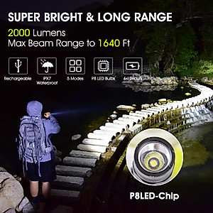 PEETPEN Rechargeable Flashlights,1500 High Lumens Tactical Flashlights,Pocket-Sized EDC FlashLight,Small LED Flash Light for Emergency,Rescue,Camping