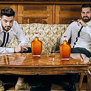 TOPZEA Set of 8 Swing Top Glass Flask, 8.5 Oz Clear Glass Hip Whiskey Flask Pocket Drinking Flask with Airtight Stopper, Easy Cap Liquor Bottle for Spirits, Beer, Brewing Bottle for 2nd Fermentation