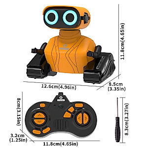 KaeKid Robots for Kids, 2.4Ghz Remote Control Robot Toys with LED Eyes & Flexible Arms, Dance & Sounds, RC Toys for 3 4 5 6 7 8 Year Old Boys Girls (Orange)