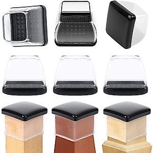 24 PCS Extra Large Clear Chair Leg Sliders for Carpet, Square Chair Glides Carpet, Teflon Furniture Pads, Chair Leg Floor Protectors Caps for Carpet, Table Chair Leg Cups Covers (Fit 1.45" - 2")