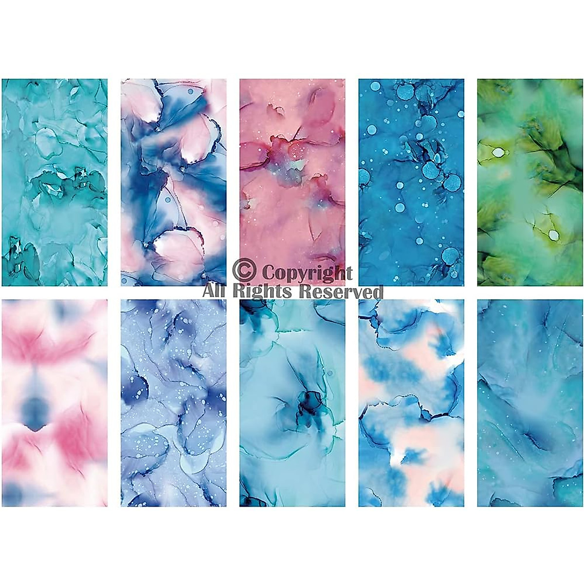 Craftido -25 Options- 100% Cotton Quilting Fabric Bundles 10pcs Fat Quarters 18”x21”-Medium Weight 5.2 oz- for Quilting, Sewing project, Patchwork, DIY Crafts - Rainbow Inks