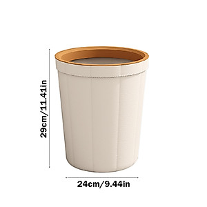 Generic Large Capacity Open Uncovered Kitchen Trash Can Office Wasteba Easy to Use and Maintain Wastebasket Kitchen Trash Can Wastebasket Trash Can, Beige