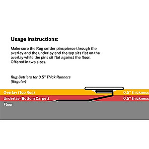Wise Linkers Rug Settlers Rug Pins 6 pcs Rug Anchors Secure a Rug Over a Rug Anti Slip Pins for mats Runners Plastic Sheets and Throws