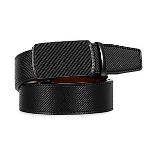 Zitahli Belt Men, Ratchet Belt Dress with 1 3/8" Premium Leather,Slide Belt with Easier Adjustable Automatic Buckle,Trim to Fit Size 40"-46"