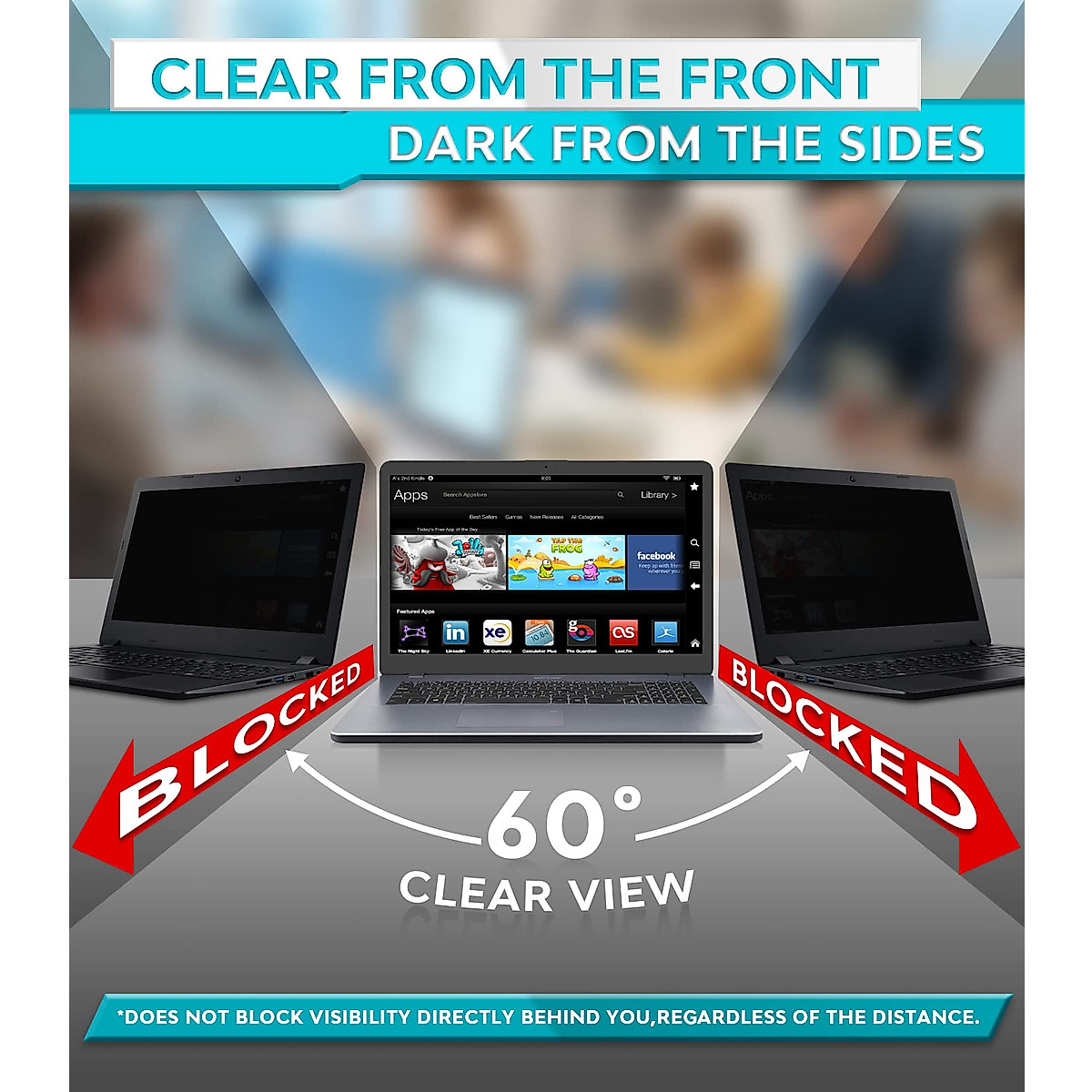 PYS Upgrade 27 Inch Computer Monitor Privacy Screen Filter with - 16:9 Aspect Removable Anti Glare Blue Light Crystal Clear Privacy Screen Shield - No Magnetic No Glue - Anti Scratch Screen Protector