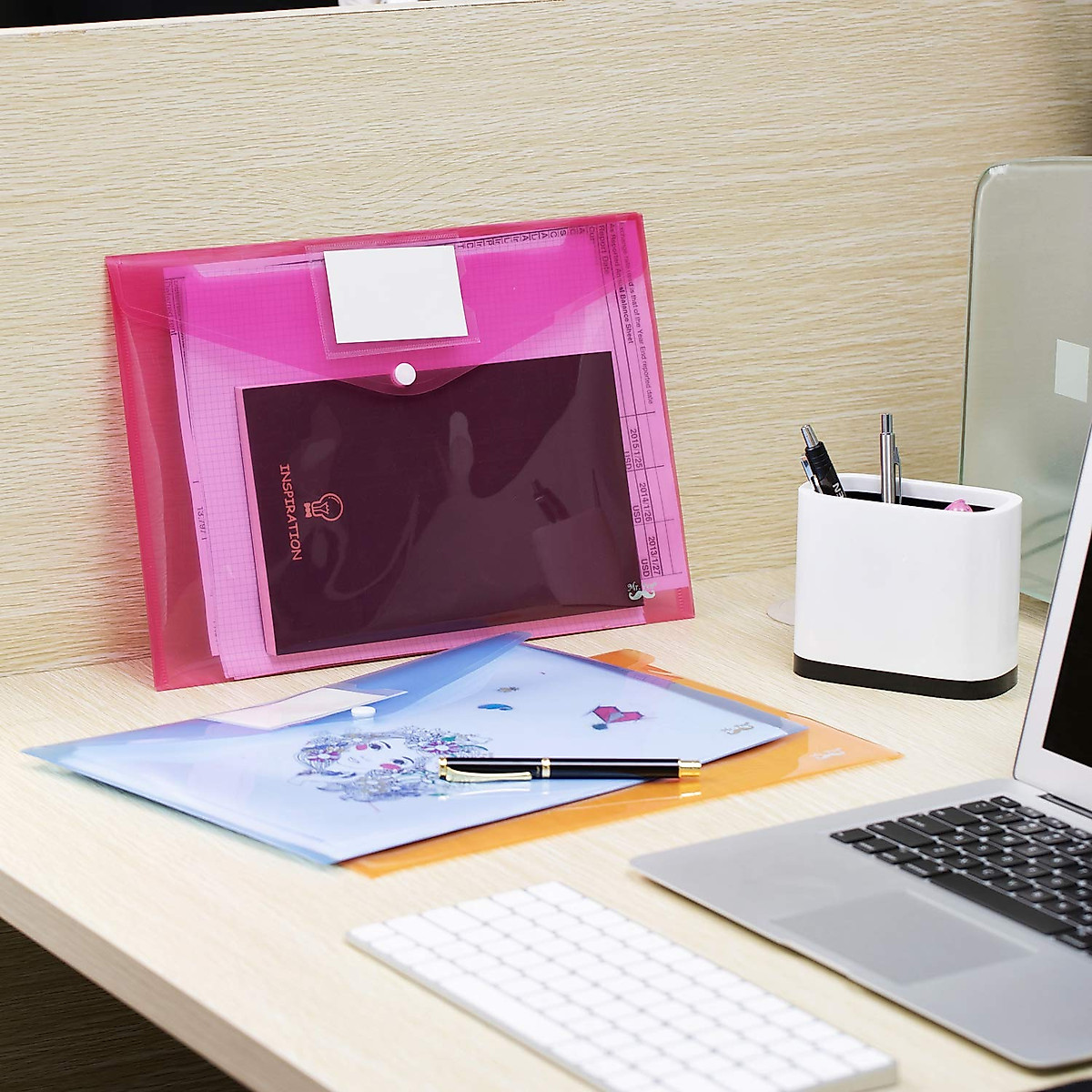 Mr. Pen- Plastic Envelopes, 10 Pack, A4, Letter Size, Plastic Envelopes with Snap Closure, Poly Envelope, Plastic Folders with Closure, Clear Plastic Folders, Plastic Pocket Folders, Document Envelope