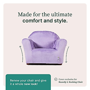Keet Roundy Kid's Rocking Chair + Cover Combo Set, Pink, Lavender