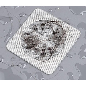 Generic 30 Pack Disposable Shower Drain Hair Catcher: Floor Hair Drain Stickers Mesh Stickers - Drain Cover Hair Catcher for Bathroom Laundry Bathtub Kitchen Sink Sewer Filter Screen (30PCS White)