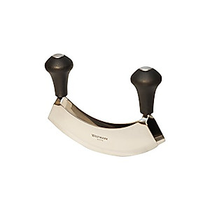 Westmark Germany Stainless Steel Double Blade Mezzaluna Mincing Knife, 7-inch (Black)