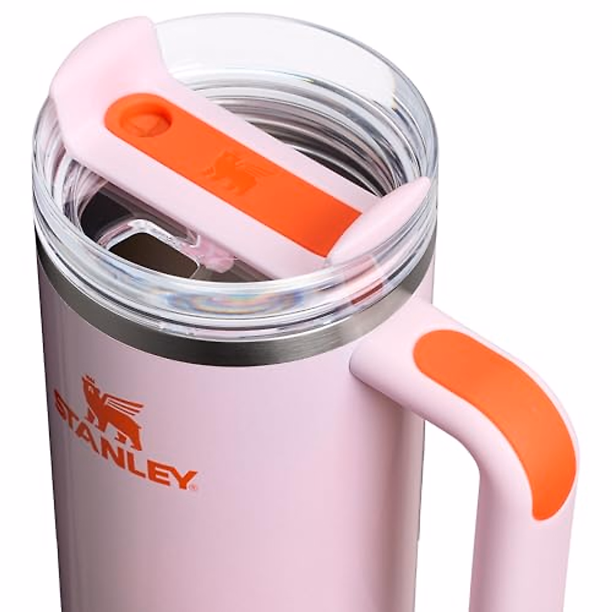 Stanley Quencher H2.0 Tumbler with Handle and Straw 30 oz | Flowstate 3-Position Lid | Cup Holder Compatible for Travel | Insulated Stainless Steel Cup | BPA-Free | Rose Petal Shimmer