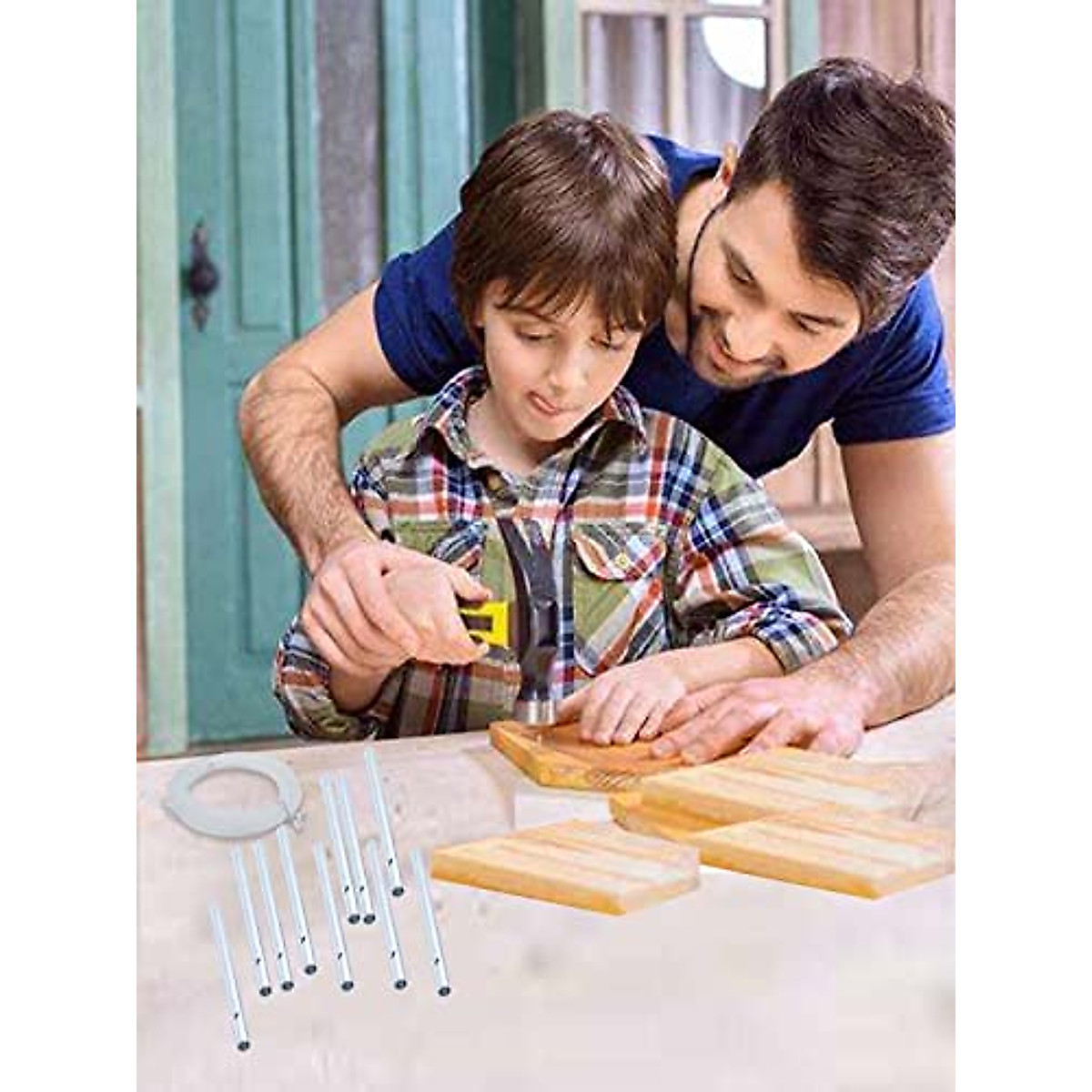 60 Pieces Wind Chime Tubes Parts Supplies String Metal for Crafts DIY Windchime Kits for Adults Kids Arts and Crafts