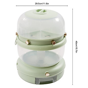 Eapmic 360° Rotatable Cereal Dispenser, One-Click Rice Output, Visible Round Multigrain Tank Cup Dry Rice Container Food Dispenser Sealed Grains Cans Grain Storage Tank for Storage Small Beans