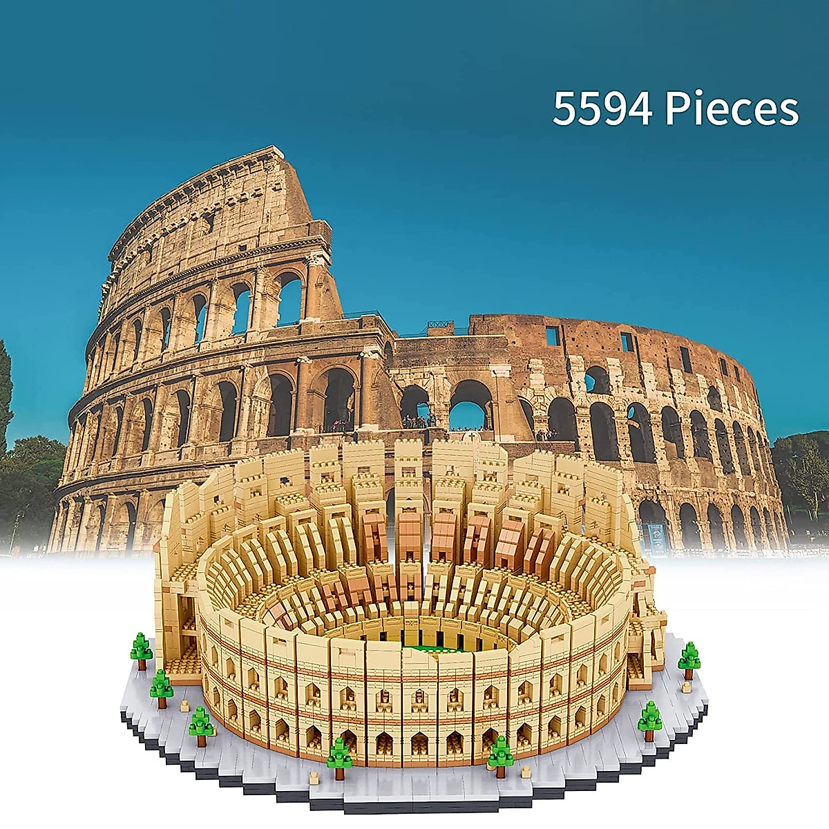 bnwent Building Blocks Toys Colosseum Model (5594 Pieces) The World's Great Architecture Series Collectible Famous Landmarks DIY Gift for Teens and Adults