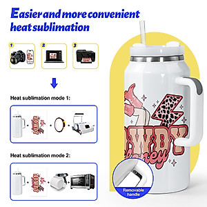 AGH 60 oz Sublimation Tumbler with Handle and Straw 2 Pack Reusable Insulated Travel Mugs,Stainless Steel Vacuum Insulated Mug,Keeps Ice Cold for 24 Hours,Dishwasher Safe