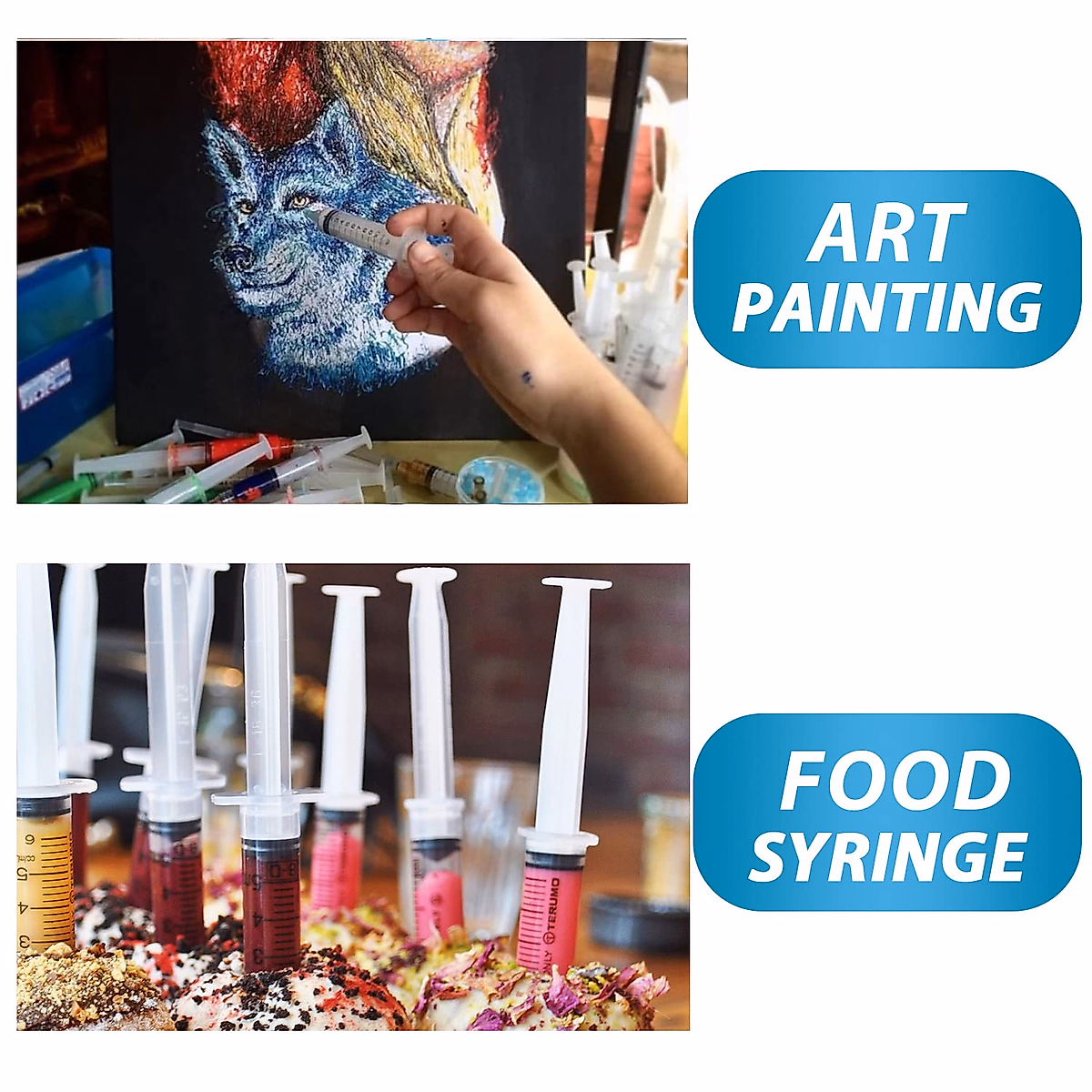 20ml Syringe for Liquid, Oral, Scientific Labs, Measurement, Dispensing, with Cap- 3 Pack 20ml Syringes