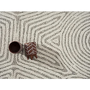 Abani Large Area Rug - Farmhouse Rugs, Stain and Shedding Resistant Large Area Rugs for Living Room, Brown Beige African Pattern ​Dining Room Rug, Rectangle Large Rugs 7'9" x 10'2"