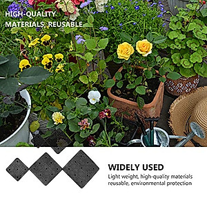 DOITOOL 20pcs Flowerpot Pad Hole Mesh Pad Flowerpot Pads Bonsai Water Pad (Black) Flower Pot