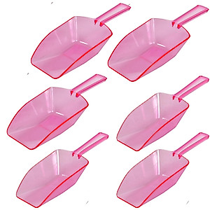 ACHED Light Pink Candy Container 2Pcs Plastic Trifle Dishes 2Pcs Scalloped Plastic Bucket 5.625x4.5x6 2Pcs Plastic Container 8x7x8.8 6Pcs Plastic Scoop 6x3x1 Sets Pack of 12 with Bonus Ankara Tote Bag