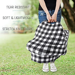 The Peanutshell 6 in 1 Multi Use Nursing Cover | Buffalo Check | Cover for Nursing, Car Seat, High Chair, Shopping Cart, Blanket, Breastfeeding Scarf…