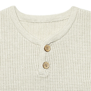 Gerber Baby and Toddler Boys Henley Sweater, Oatmeal Heather, 3T