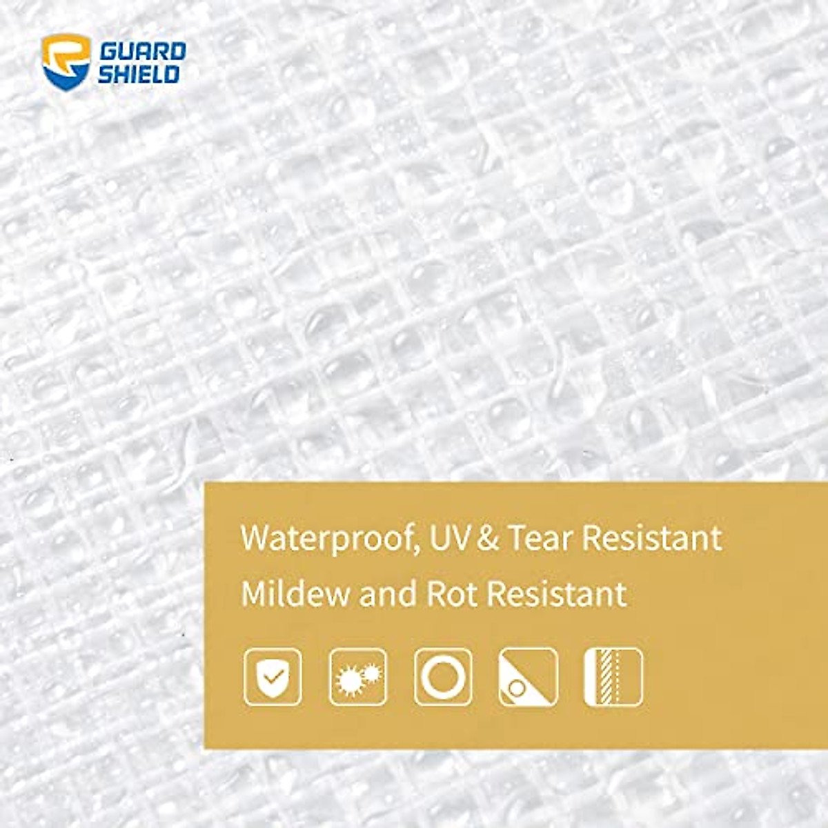 GUARD SHIELD Clear White Tarp Heavy Duty 16x16 Feet Waterproof for Greenhouse Outdoor Garden Poly Cover UV Resistant 3x3 Weave 10mil