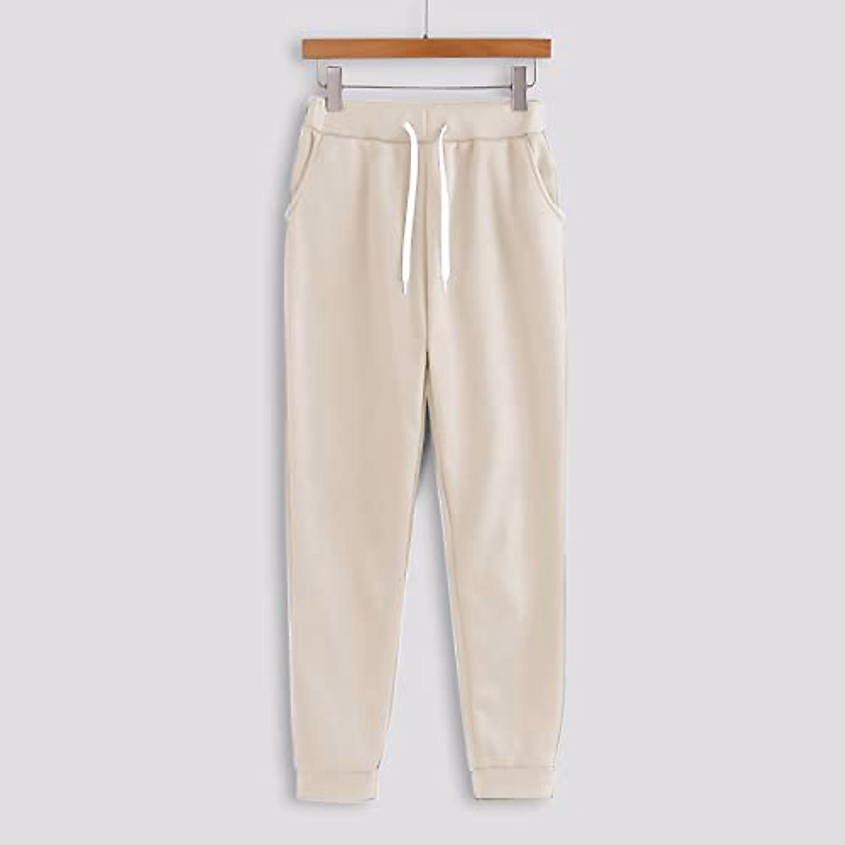 Women's 2023 Fall 2 Piece Outfits Long Sleeve Hooded Sweatshirt and Sweatpants Jogging Suits Sweat Loungewear Sets Men's Tracksuits High Waist Jogger Sweatpants Set A4-Beige, Medium
