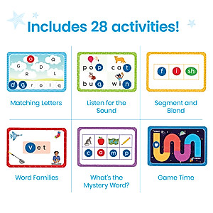 hand2mind Reading Readiness Activity Set, Magnetic Wands and Chip Set, Learn to Spell for Kids, Spelling Toys, CVC Words for Kindergarten, Learning Letters, Science of Reading Manipulatives