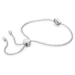 SWAROVSKI Una Angelic Bracelet, Square cut, Dark Blue, Clear Crystal, Rhodium Finish