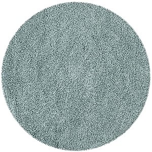 SAFAVIEH Athens Shag Collection 6'7" Round Seafoam SGA119D Non-Shedding Living Room Bedroom Dining Room Entryway Plush 1.5-inch Thick Area Rug