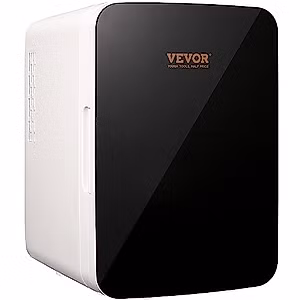 VEVOR Mini Fridge for Bedroom 10 Liter/12 Can Portable Refrigerator, Luxury Small Beverage Cooling for Skincare Food Breast Milk Chill AC/DC Cooler Warmer for Office Dorm Car, Black