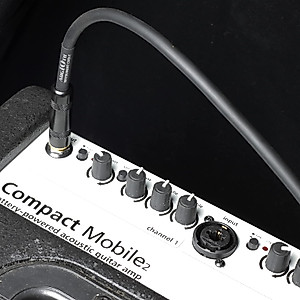 Augioth Performance Guitar Cable 20 ft, Electric Instrument Bass Cable AMP Cord 1/4 Straight to Angled Black