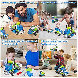 LETBEFUNA 18-in-1 Erector Set for Boys 6-12, STEM Building Toys for Kids Ages 5 6 7 8 9 10 1112 Year Old Boys Girls, 175 PCS DIY Construction Learning Toy with Pull Back Function Toys for Kids