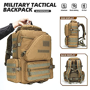 Lovelinks21 Hiking Trekking Rucksack Military Hiking Backpack 3 Day Molle Assault Pack Waterproof EDC Bag for Outdoor
