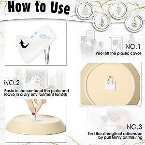 150 Pcs 1.25 Inch Invisible Adhesive Plate Hanger Wall Plate Hanger Set Vertical Plate Holders Picture Hangers Without Nails Decorative Plates Wall Holders Hooks for Display Frame Art Decor Supplies