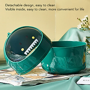 Mini Trash Can with Lid, Baby Dinosaur Large Mouth Garbage Can Nonslip Bottom Removable Lid Mini Trash Can for Kitchens Bathrooms Bedrooms Dorms (Green Baby Dinosaur)