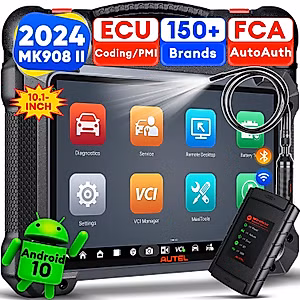 Autel MaxiCOM MK908 II w/ $60 MV108S, AutoScan 2.0, 2024 Upgraded of MK908/ MaxiSys MS908S MS906 PRO MS906BT, Advanced ECU Coding Adaption, Active Test, 36+ Services, Support BT506 MV108S FCA AutoAuth