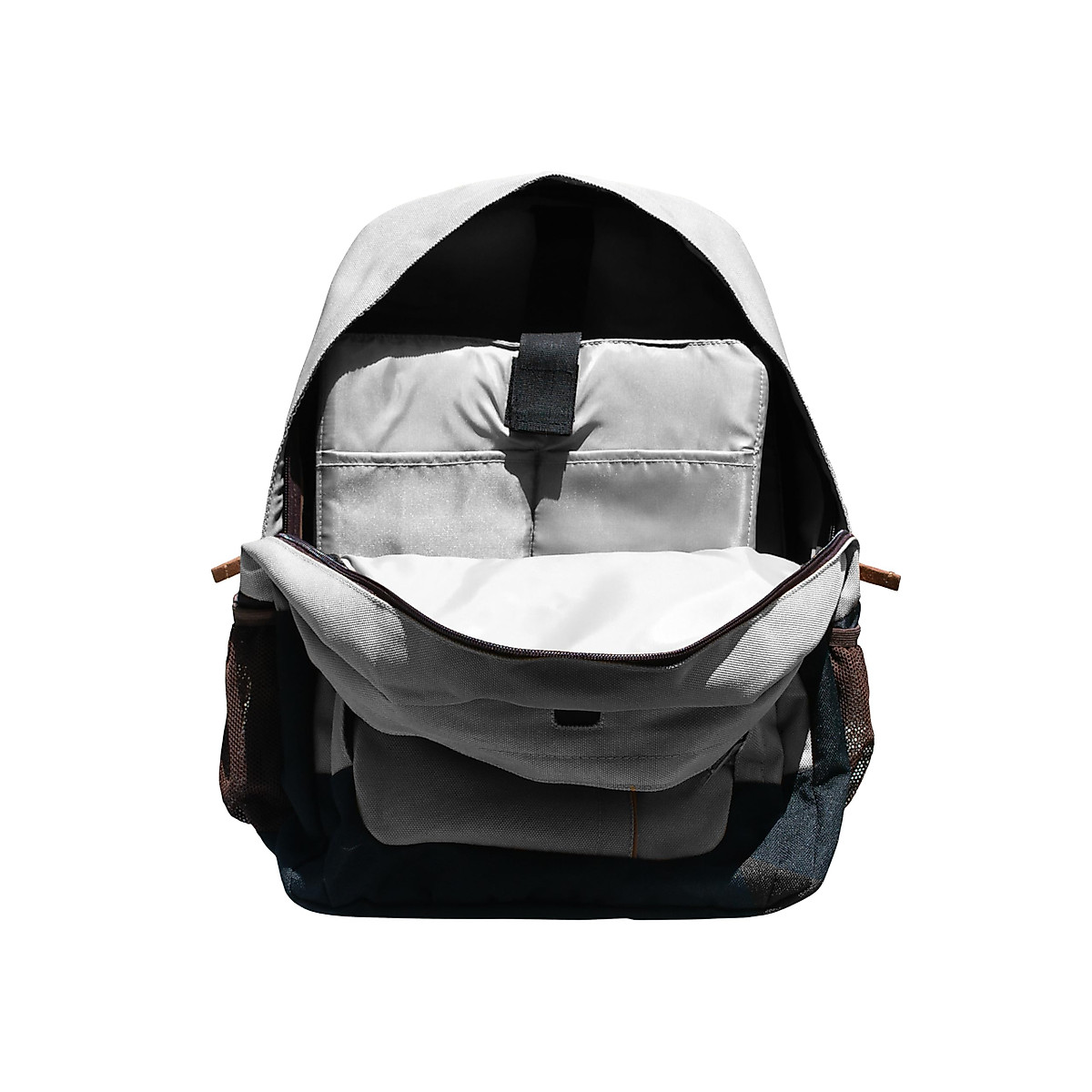 Retro Punk-Style Canvas Backpack (Grey w/Angel Decal)