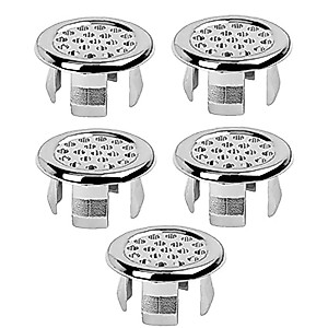 Ruluti 5 Pcs Sink Overflow Ring Basin Trim Bath Sink Hole Round Overflow Drain Cap Cover Hole Spares for Kitchen Bathroom