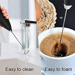 Milk Frother With Stand, Handheld Egg Mixer Whisk, Milk Foamer Frother, Mini Blender for Coffee, Coffee, Frappe, Latte, Matcha, Budget - Blue