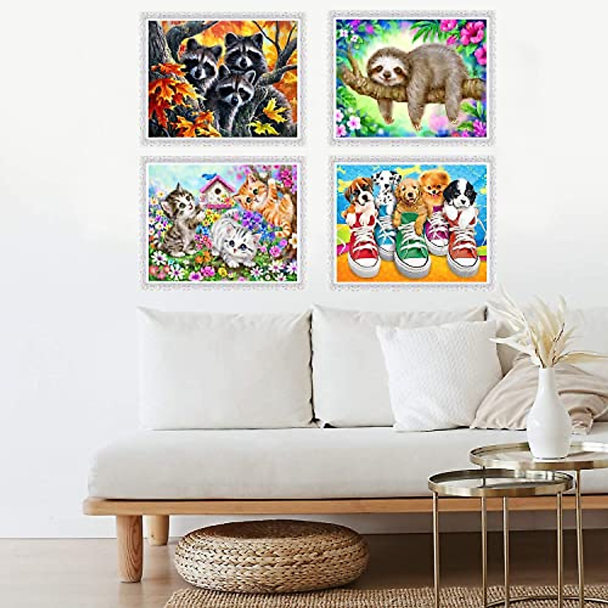 Diamond Painting Kits for Adults and Kids,6 Pack DIY 5D Diamond Painting Kits,Full Drill DIY Animals Paint by Number Diamond Art Paintings Home Wall Decor (16x12inch/40x30cm)