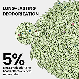 VETRESKA Tofu Cat Litter, Natural Eco-Friendly Pretty Kitty Litter, Flushable Clumping Tofu Cat Litter Pellets - Ultra Absorbent, Odor Control, Dust-Free Low Tracking Cat Litter, Greentea