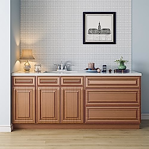 ROOMTEC 36" Assembled Bathroom Vanity Sink Cabinet & Kitchen Base Cabinet, Large Capacity Single Sink Storage with Soft-Close Doors & Decorative Drawer, Versatile for Bathrooms, Kitchens, Laundry