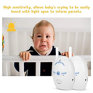 Bewinner Digital Audio Baby Monitor, 2.4Ghz Nanny Intercom Electronic Alarm Monitor,Support Two-Way Talk and Audio Monitoring,Plug and Play,Audio Monitor Range up to