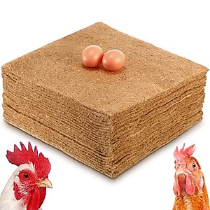 Aoriher 24 Pack Natural Hemp Chicken Nesting Pads Reusable Hens Nest Bedding Mats Chicken Nesting Box Liners for Hen Laying Eggs, Coop Pet Garden Lawn Indoor Outdoor, 11.8 x 11.8 Inches