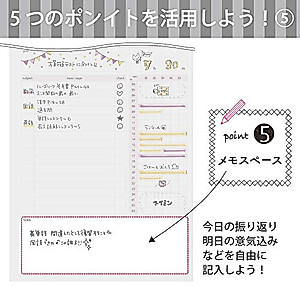 Kokuyo Campus Study Planner Notebook, Daily Ruled, A5, Light Pink, for 63 Days, Japan Import (NO-Y82MD-LP)