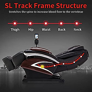 Full Body Electric Shiatsu Massage Chair Recliner with Built-in Heat Therapy Air Massage System Stretch Vibrating Body scan PS4,Black