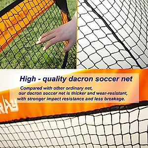 Poray Portable Soccer Goal Net for Kids & Adults,Set of 2,Pop Up 4FT Soccer Goal with 210D Oxford & 8 Field Marker Cones & Extra Stakes,Birthday Gift & Fun for Backyard and Soccer Training