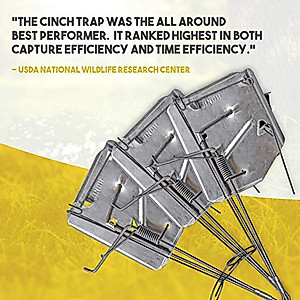 Cinch Gopher Trap with Tunnel Marking Flag, Heavy Duty Reusable Rodent Trap System, Gopher Trapping Kit for Outdoor Garden Lawn with Gardening Gloves and Tunnel Cleaning Tool, 3 Pack, Large